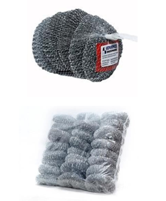 STEEL POT SCOURER, 5 PACK, 24 PACK AND 36 PACKS - EM Supply Direct
