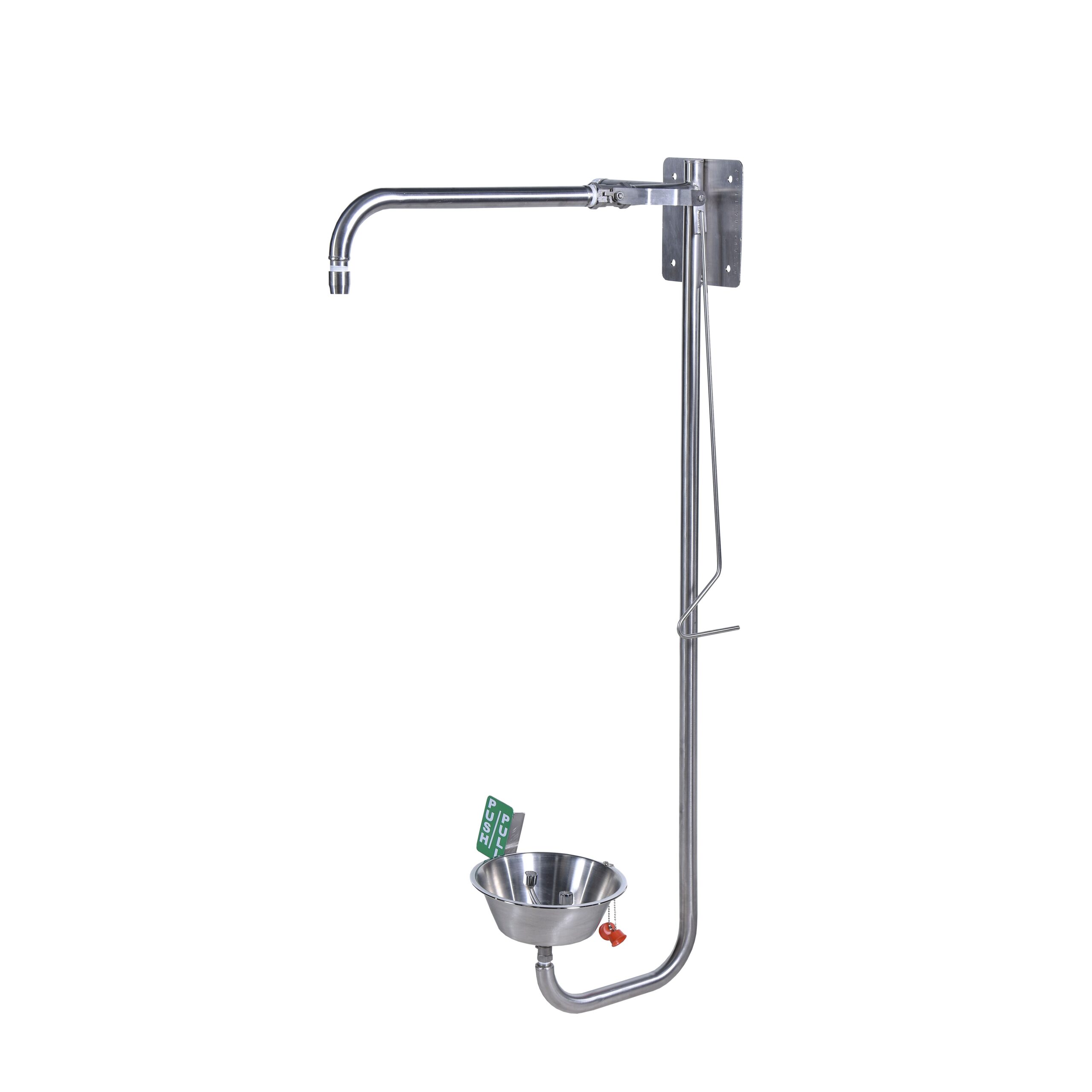 WALL MOUNT HAND OPERATED EMERGENCY SHOWER WITH EYEWASH STATION - EM ...