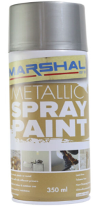 Spray Paint Bright Silver 350ml Marshal - EM Supply Direct
