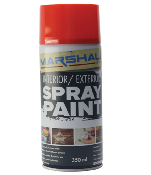 Spray Paint Fire Red 350ml Marshal - EM Supply Direct