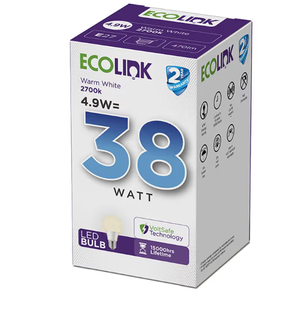 Ecolink LED Bulb – 4.9W | Warm White & Cool White - EM Supply Direct